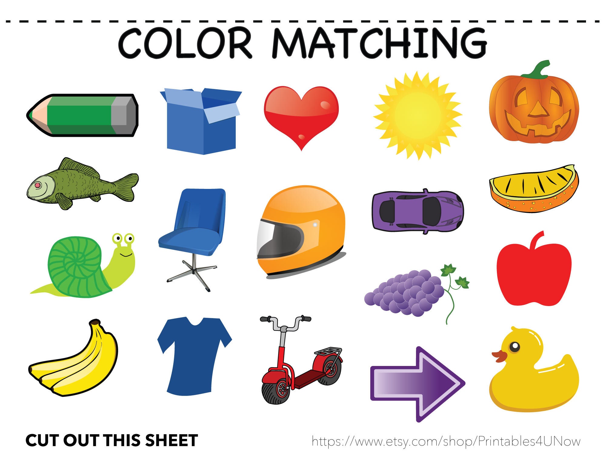 Toddler COLOR Matching Workbook Worksheets, Colors, Crayons, INSTANT ...