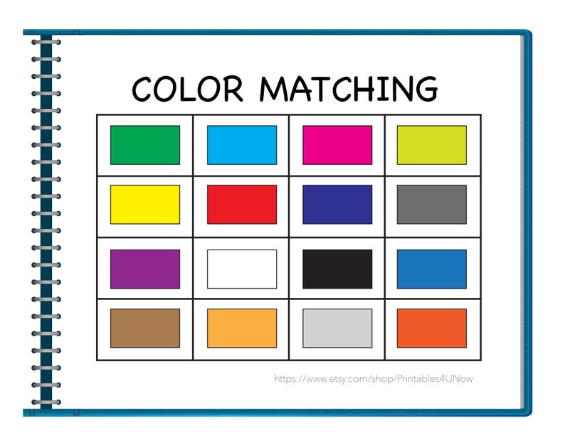 COLOR MATCHING, Toddler INSTANT Download, Easy on Printer, Learn ...