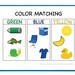 Toddler COLOR Matching Workbook Worksheets, Colors, Crayons, INSTANT ...