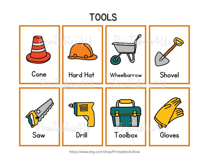 Construction Truck Printable, MATCHING, MEMORY, Instant Download ...