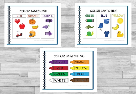 Toddler COLOR Matching Workbook Worksheets Colors Crayons | Etsy