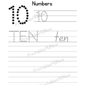 Number Tracing Worksheets, Number Tracing Printables, Practicing ...