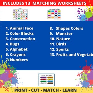 Color Matching Printable | Color Matching Worksheets | Shapes, Colors ...