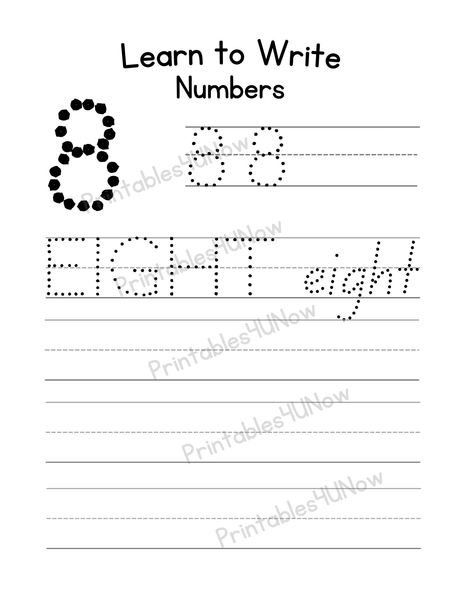 Number Tracing Worksheets, Number Tracing Printables, Practicing ...
