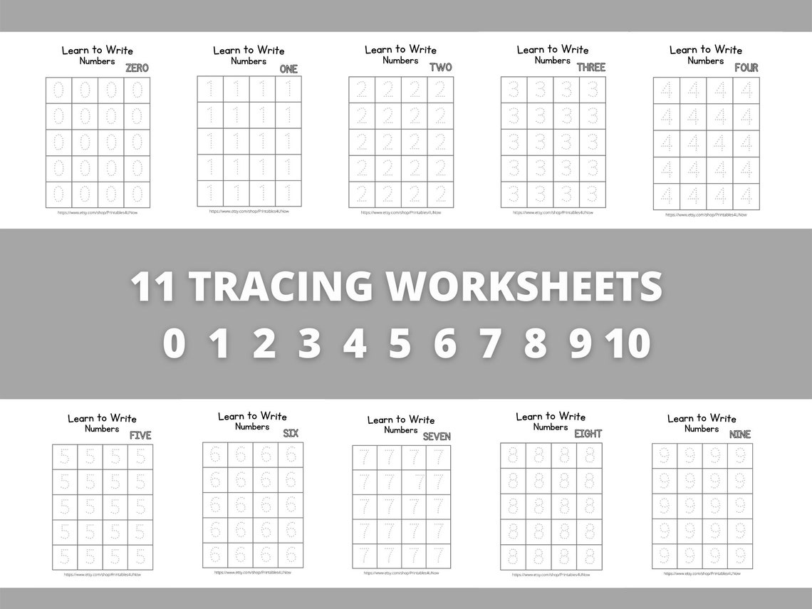 Number Tracing Worksheets, Number Tracing Printables, Practicing ...