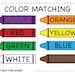 Matching Game, Preschool Worksheets, Match the Colors, Homeschool ...