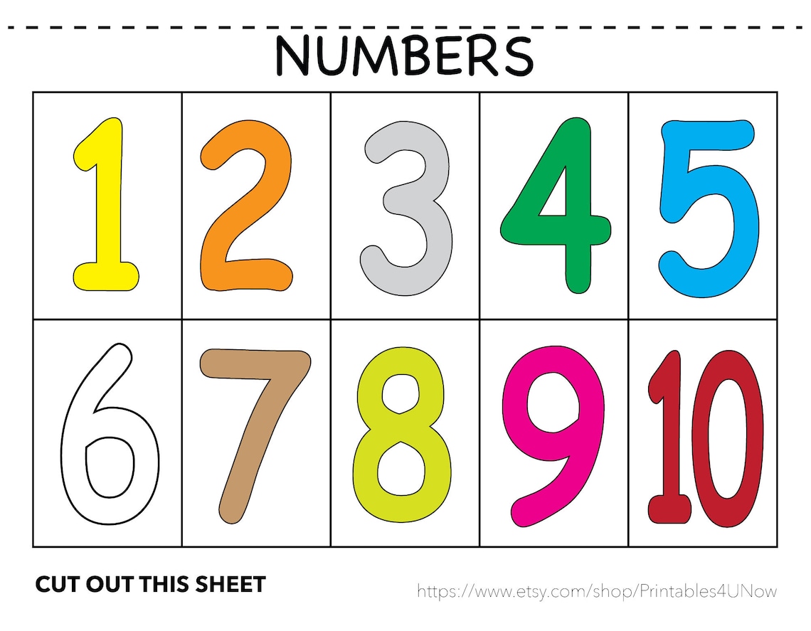 Number MATCHING, 12345678910, Toddler INSTANT Download, Easy on Printer ...