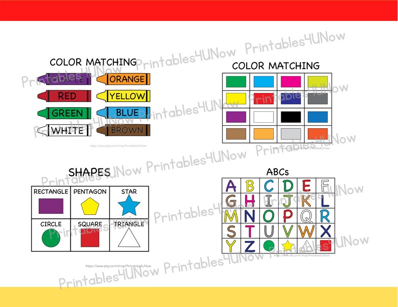 Color Matching Printable | Color Matching Worksheets | Shapes, Colors ...