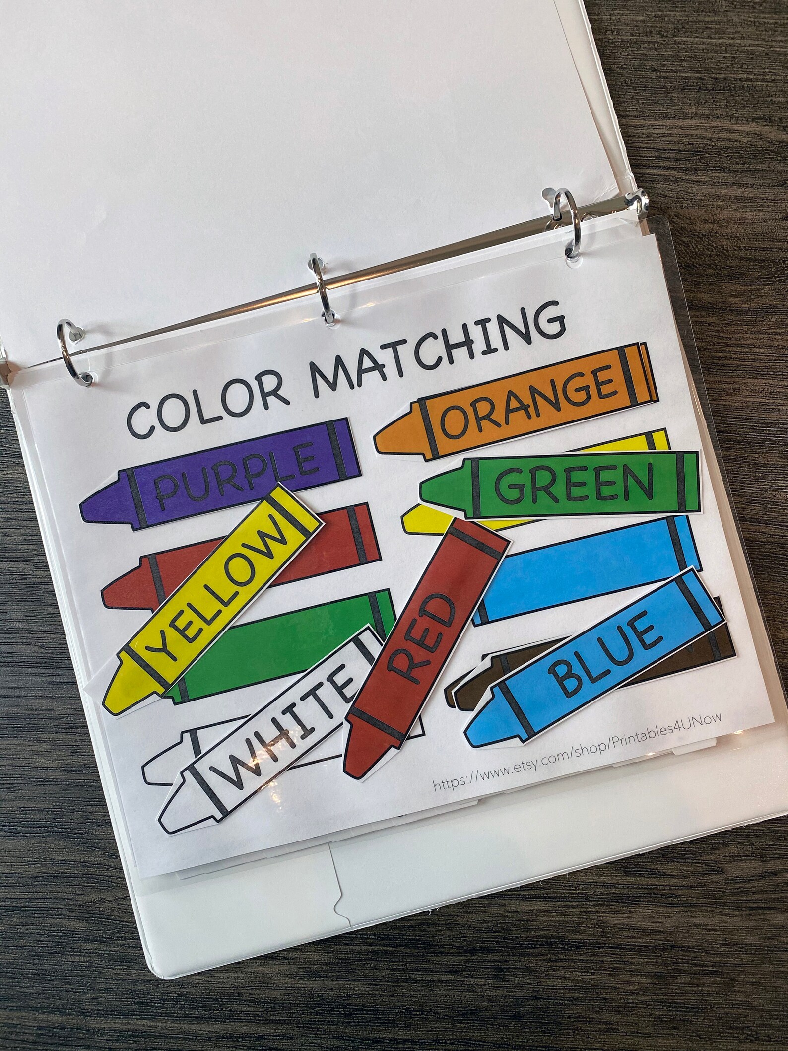 Matching Game, Preschool Worksheets, Match the Colors, Homeschool ...