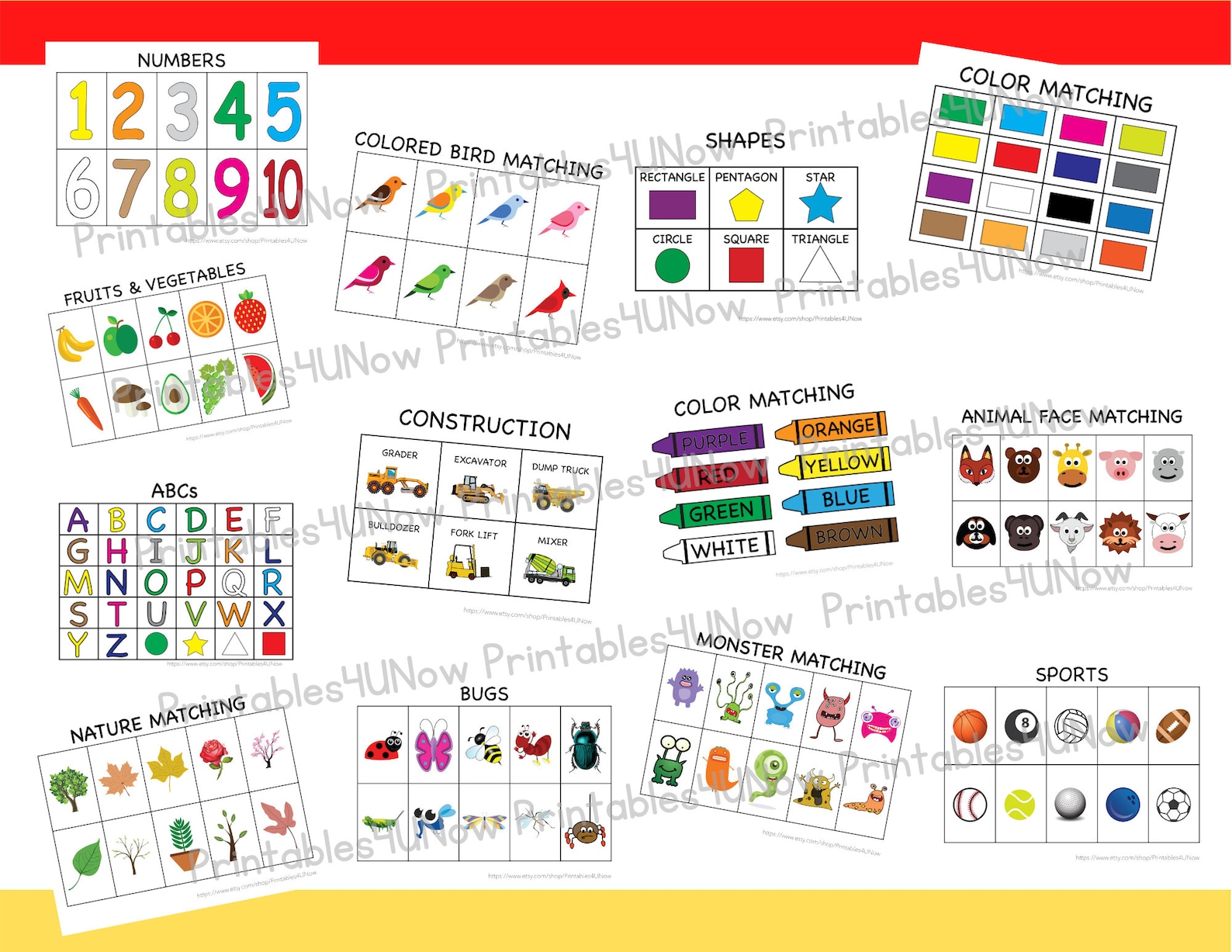 Color Matching Printable Color Matching Worksheets Shapes, Colors ...