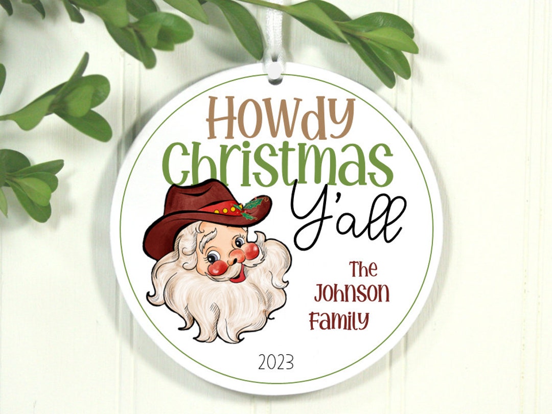 Personalized Cowboy Christmas Ornament, Howdy Christmas Ornament, 2023 ...