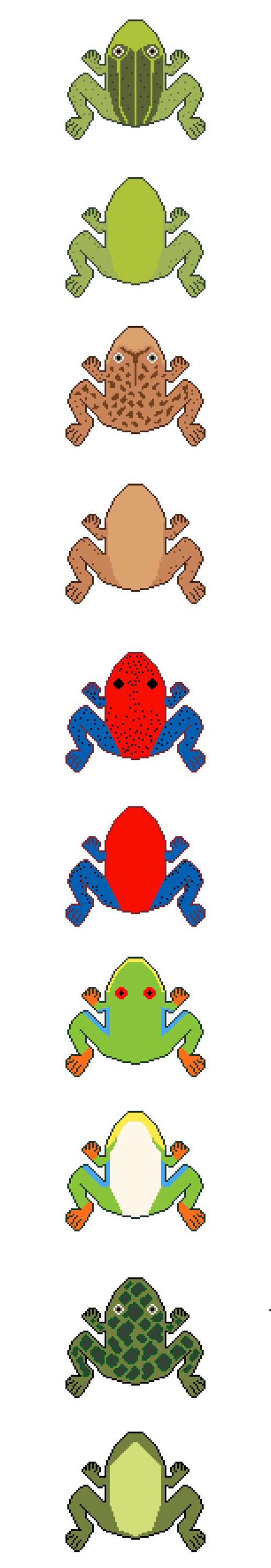 Frog Cross-stitch Pattern Bundle - 5 Frog Purse Designs | Coin Purse ...