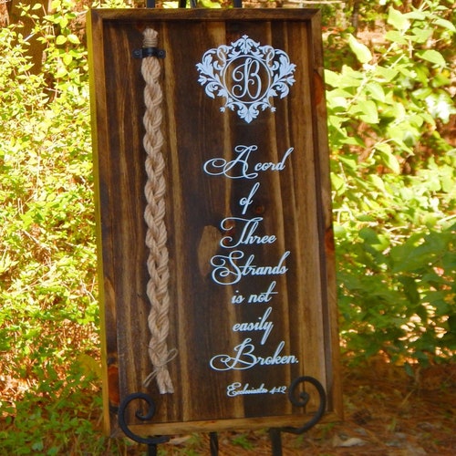 Cord of Three Strands Wedding Sign Ceremony Sign Wood Sign - Etsy