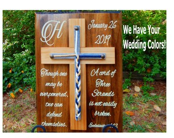 Cord of Three Strands Wood Cross Unity Braids Rustic Wedding - Etsy