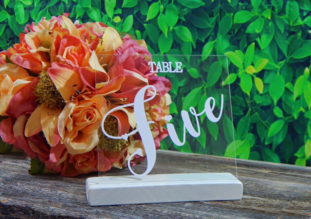 Acrylic Table Numbers With Stands, Clear Table Numbers, Acrylic Table ...