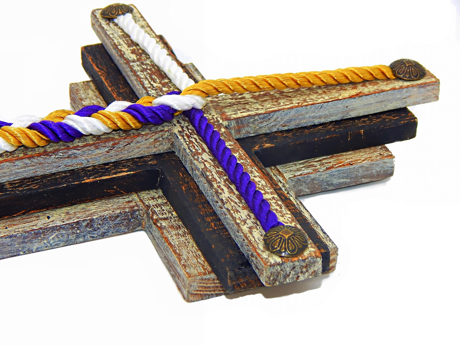 Wood Cross, Cord of Three Strands, Unity Braids®, Decorative Cross, 3 ...