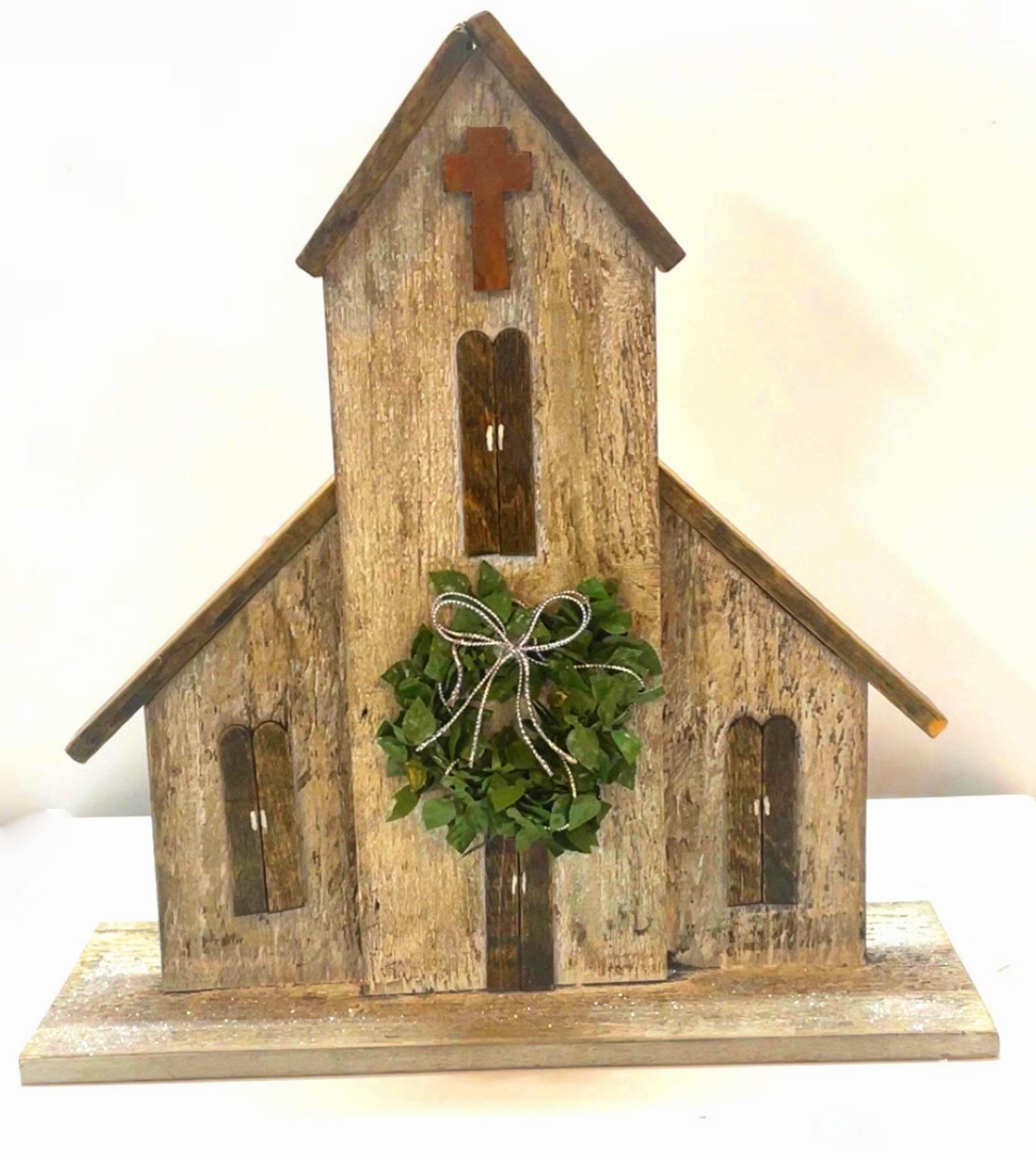 Country Farmhouse Church Rustic Church Table Top Decor 10x8x10 - Etsy