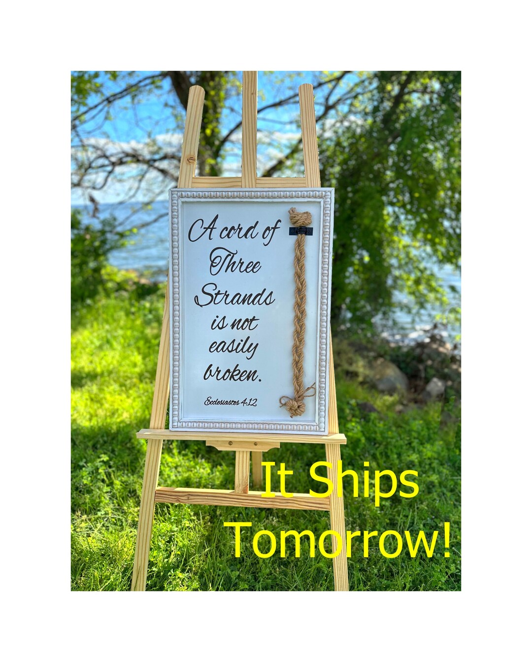 Cord of Three Strands, Wedding Sign, Ready to Ship, Ceremony Sign, Wood ...