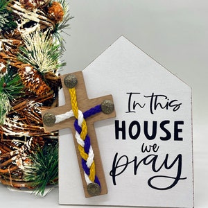 Wall Hanging Cross, in This House, Cross Wood Sign, Shabby Chic ...