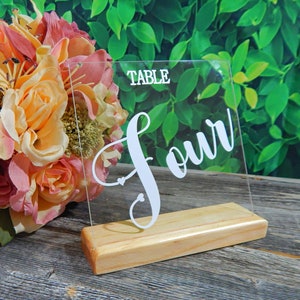 Acrylic Table Numbers With Stands, Clear Table Numbers, Acrylic Table ...