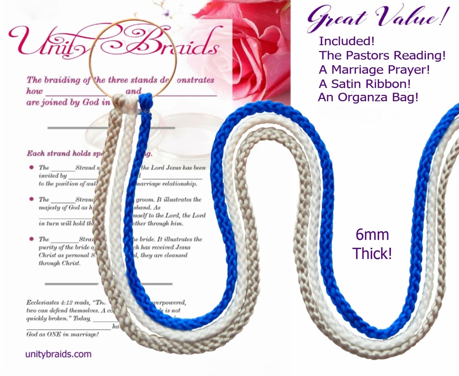 Unity Braids® Cord of Three Strands Gods Wedding Knot Unity - Etsy