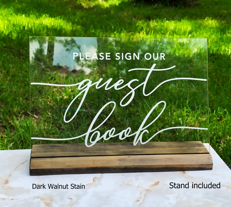 Please Sign Our Guestbook, Acrylic Sign, 7.5 X 11 Inch, Stand Included ...