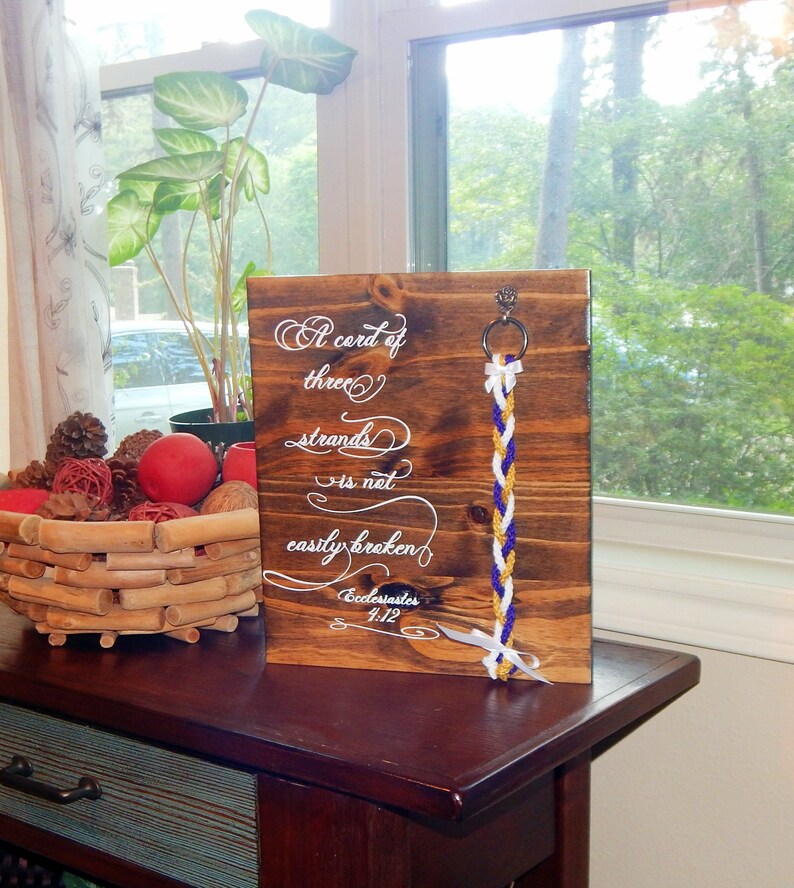 Cord of Three Strands Wood Sign Unity Braids® Sign Rustic - Etsy
