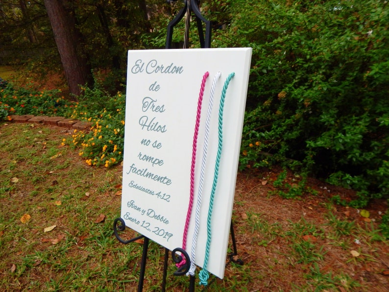 Wedding Signs Spanish Verse Cuerdas De Tres Hilos Cord of | Etsy