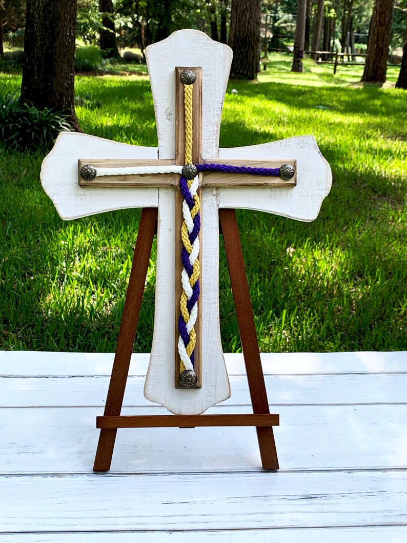 A Cord of Three Strands, Unity Braids Ceremony Cross, 17x12, Wood Cross ...
