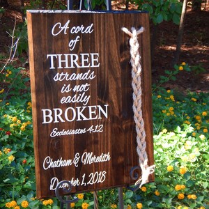 Cord of Three Strands, Wedding Sign, Ceremony Sign, Wood Sign, 17x24 ...