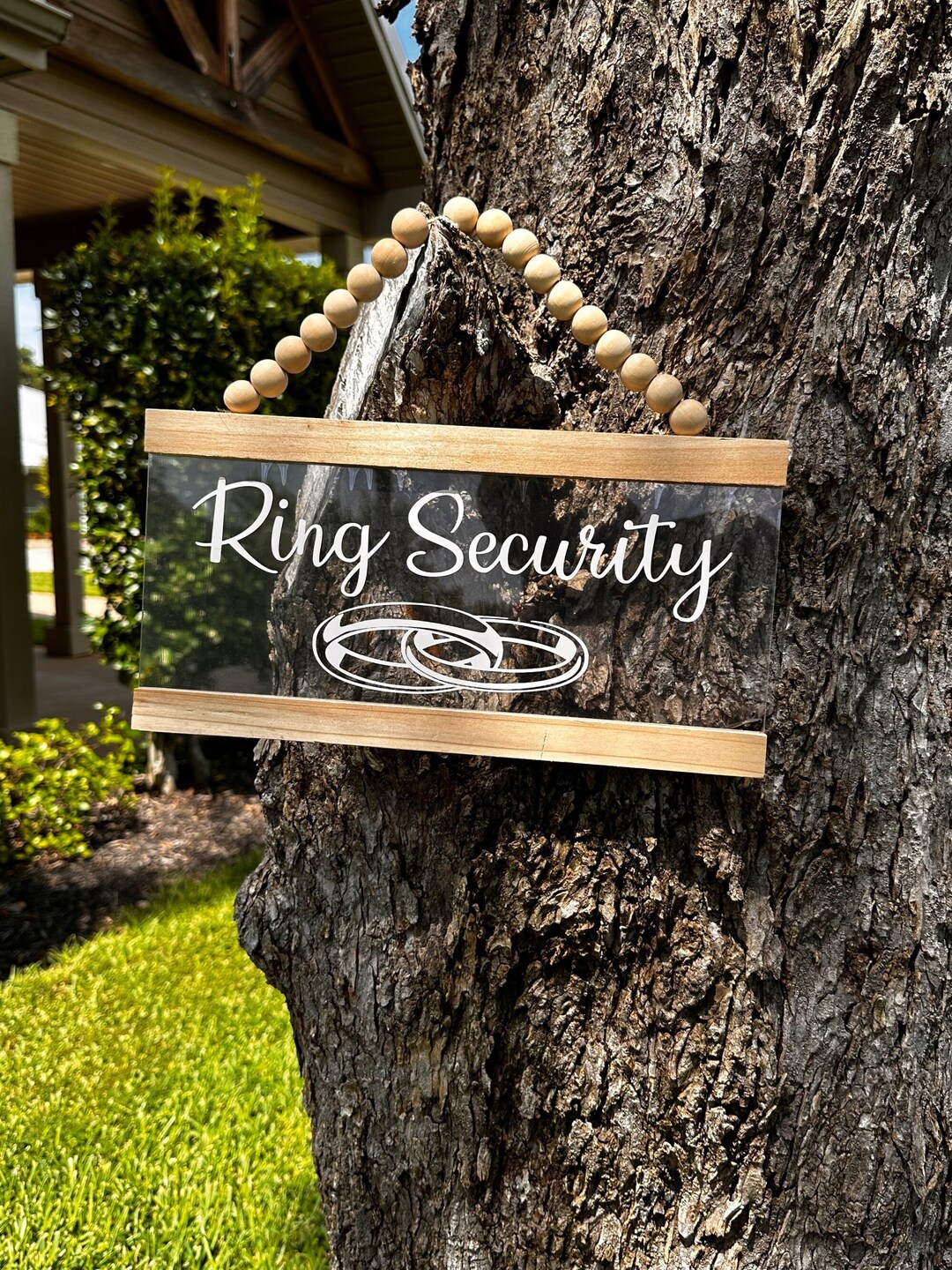 Acrylic Wood Sign, Ring Security Sign, Wedding Signs, Ring Bearer Sign ...
