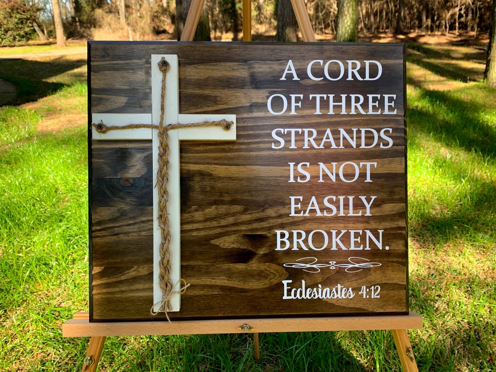 Cord of Three Strands Wedding Braid Cross Wood Ceremony | Etsy