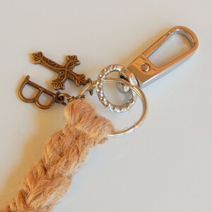 Keychain, Jute Rope, Key Holder, Purse Clip, Personalized Gift, Thank ...