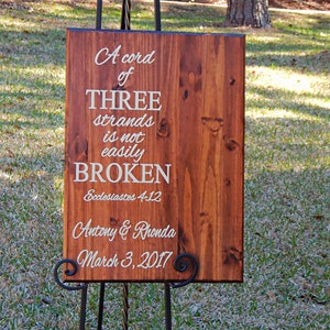 Wedding Sign for Your Unity Braids, Custom Board for A Cord of Three ...