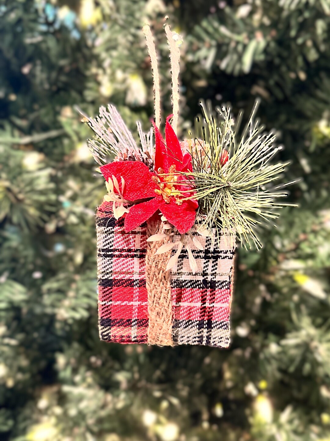 Christmas Ornament, Farmhouse, Holiday Decor, Rustic Christmas Box ...