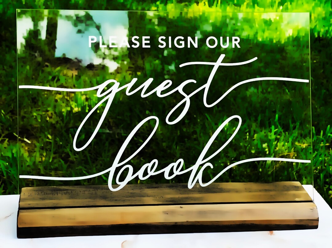 Please Sign Our Guestbook, Acrylic Sign, 7.5 X 11 Inch, Stand Included ...