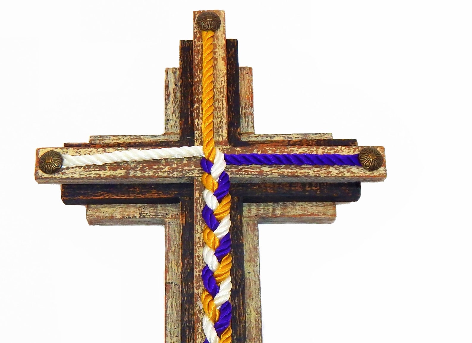 Wood Cross, Cord of Three Strands, Unity Braids®, Decorative Cross, 3 ...