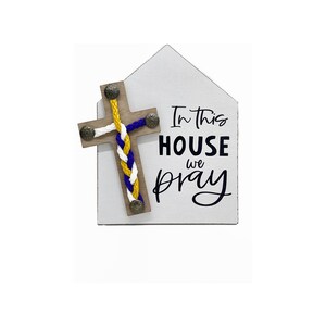 Wall Hanging Cross, in This House, Cross Wood Sign, Shabby Chic ...