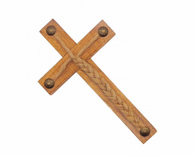 Unity Braids®, Rustic Wood Cross, Cord of Three Strands, Jute Rope ...