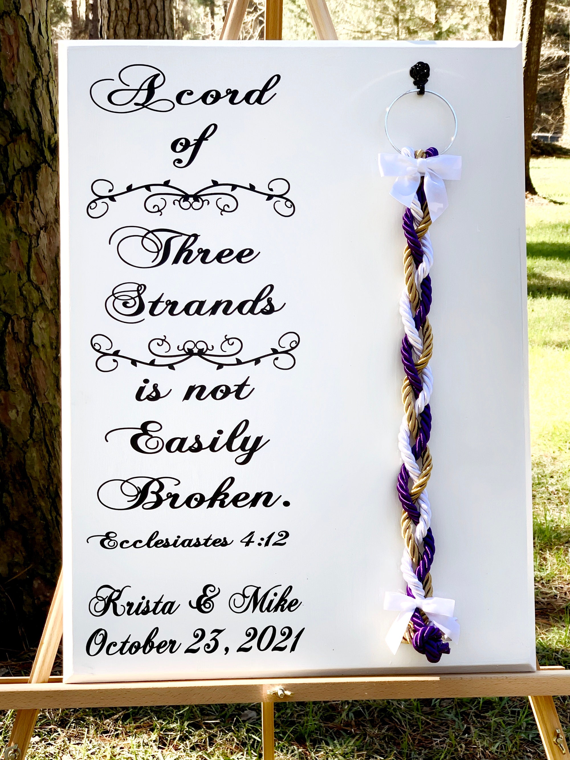 A Cord Of Three Strands Wedding Sign Ceremony Sign A Cord of | Etsy