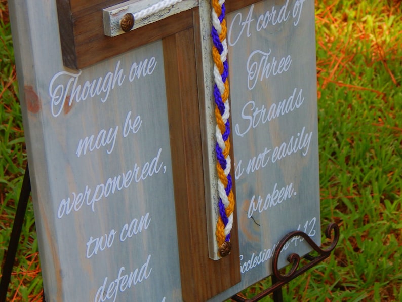 Cord of Three Strands Wood Cross Unity Braids Rustic | Etsy