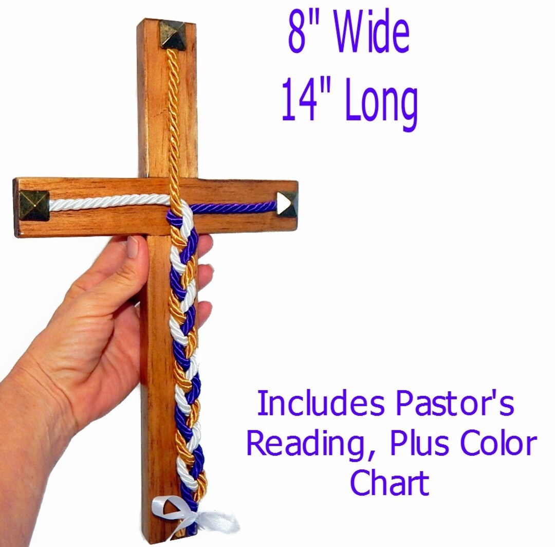 Unity 14"x 8" Wood Cross, Cord of Three Strands Cross, Unity Braids ...