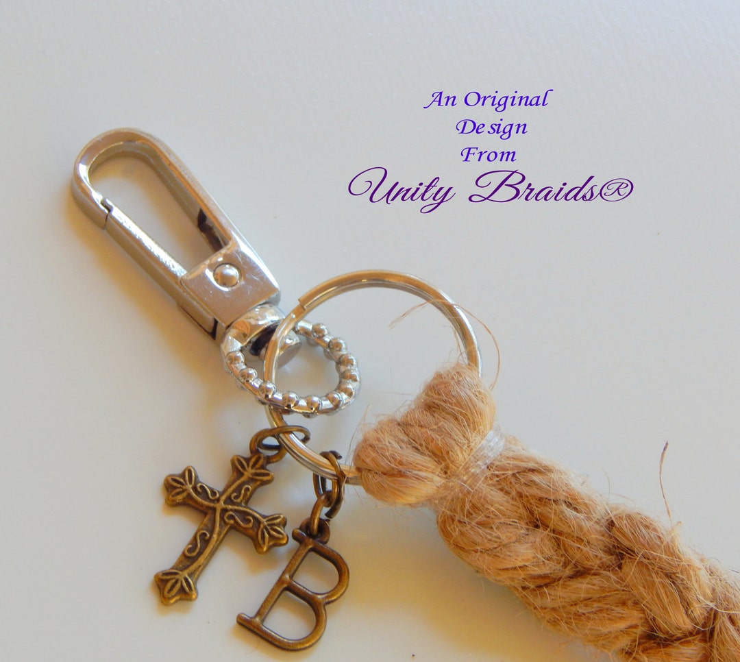 Keychain, Jute Rope, Key Holder, Purse Clip, Personalized Gift, Thank ...