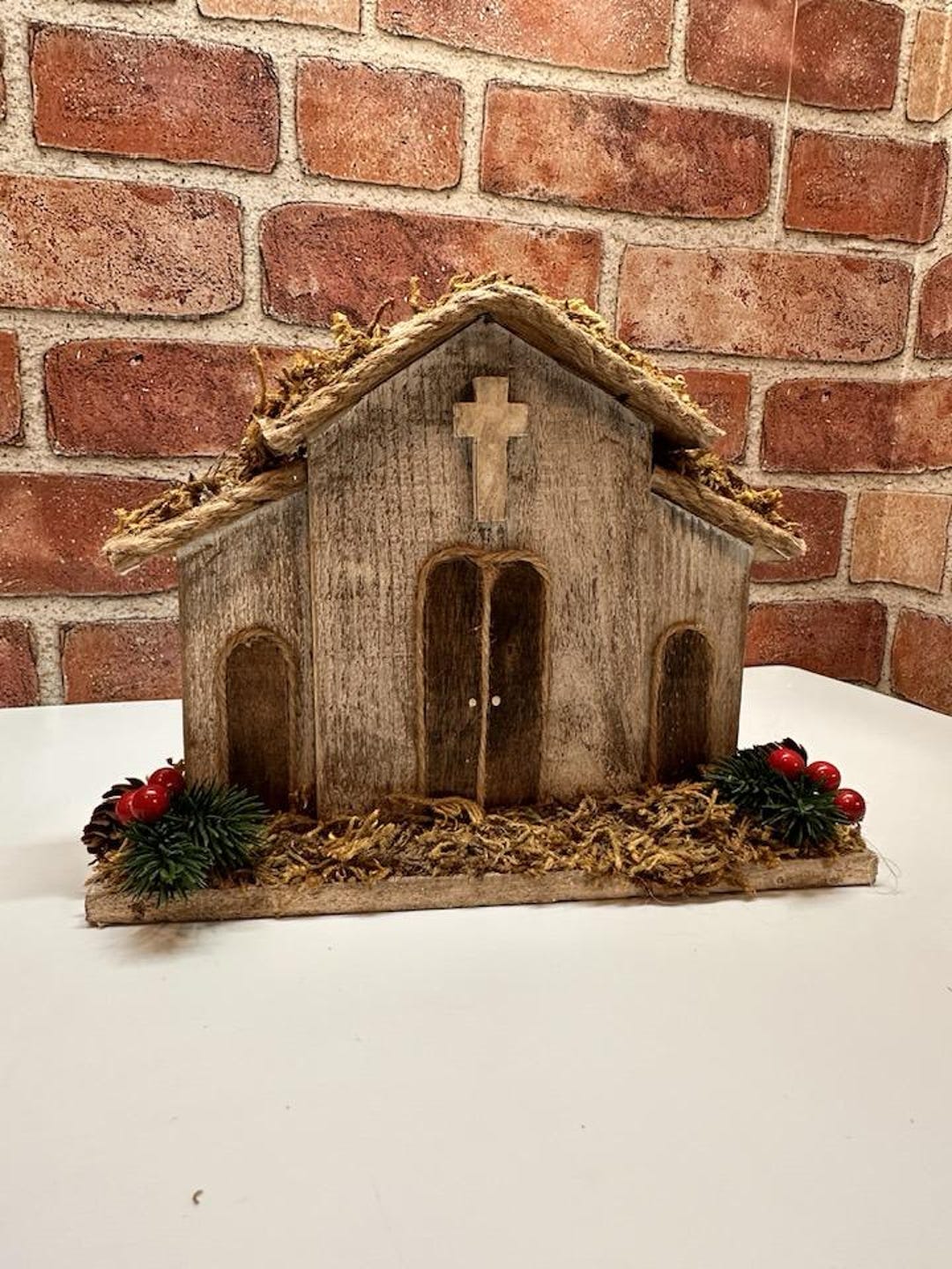 Country Farmhouse Church Rustic Church Table Top Decor 9x2.5x7 - Etsy