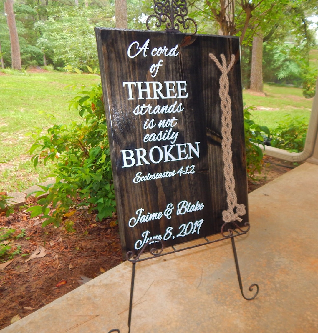 Cord of Three Strands Wedding Sign Ready to Ship Ceremony - Etsy
