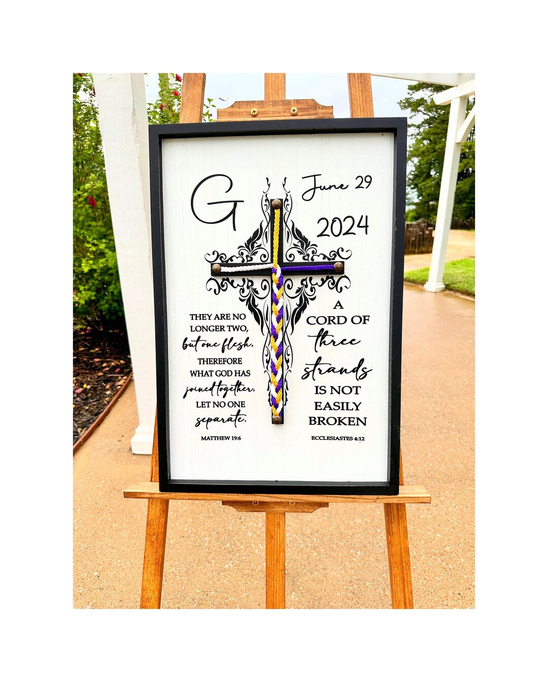 Cord of Three Strands, Rustic Wedding Signs, Unity Braids® Sign, Unity ...