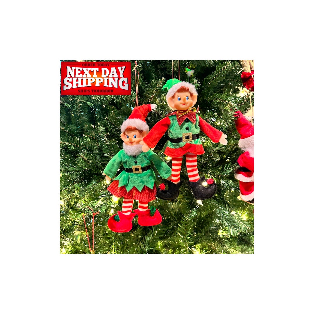 Adorable Elf, Boy Elf Ornament, Green Ornament Christmas Gift, Large ...