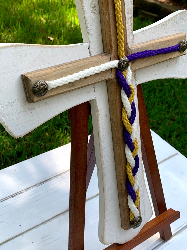 A Cord of Three Strands, Unity Braids Ceremony Cross, 17x12, Wood Cross ...