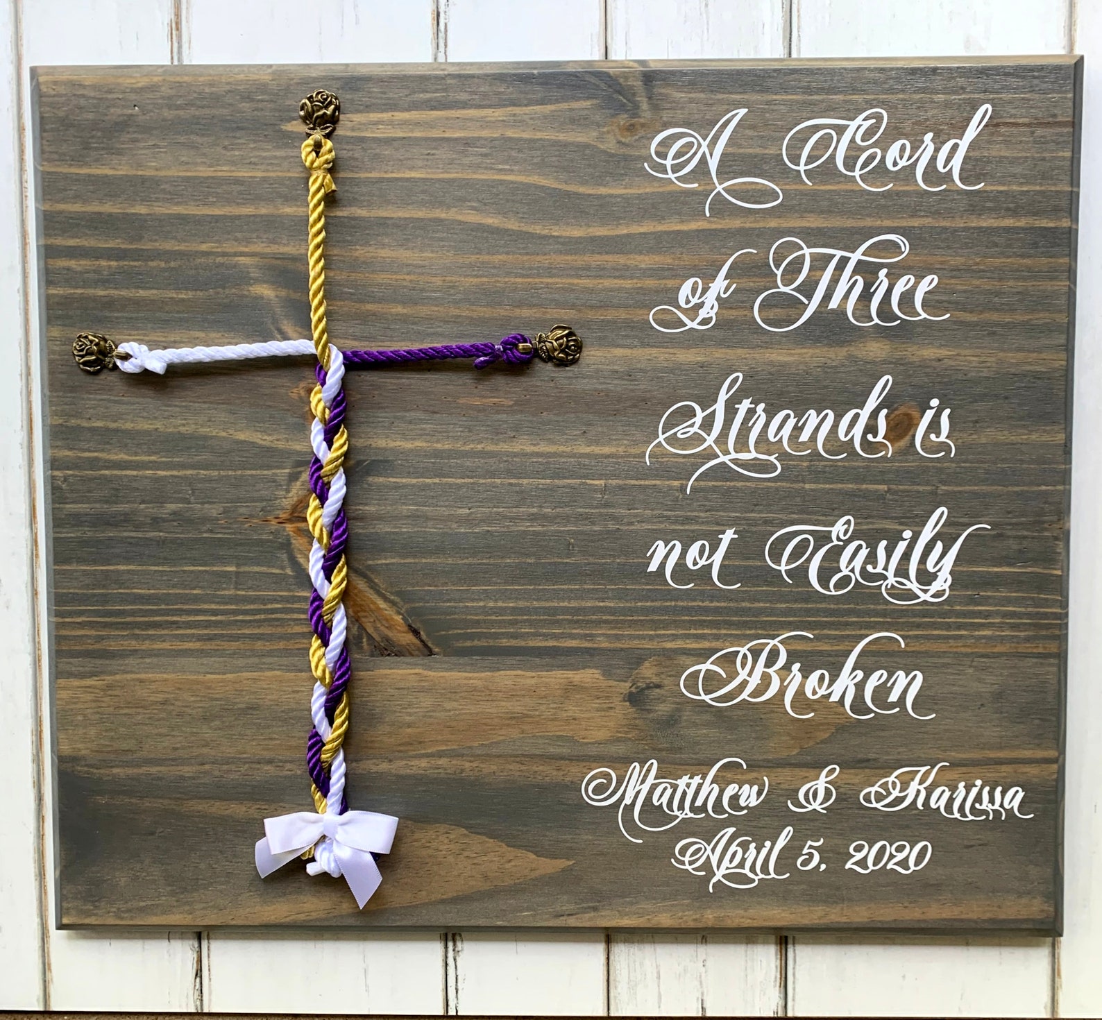 Cord Of Three Strands Wedding Sign Cross Wedding Ceremony 25 | Etsy