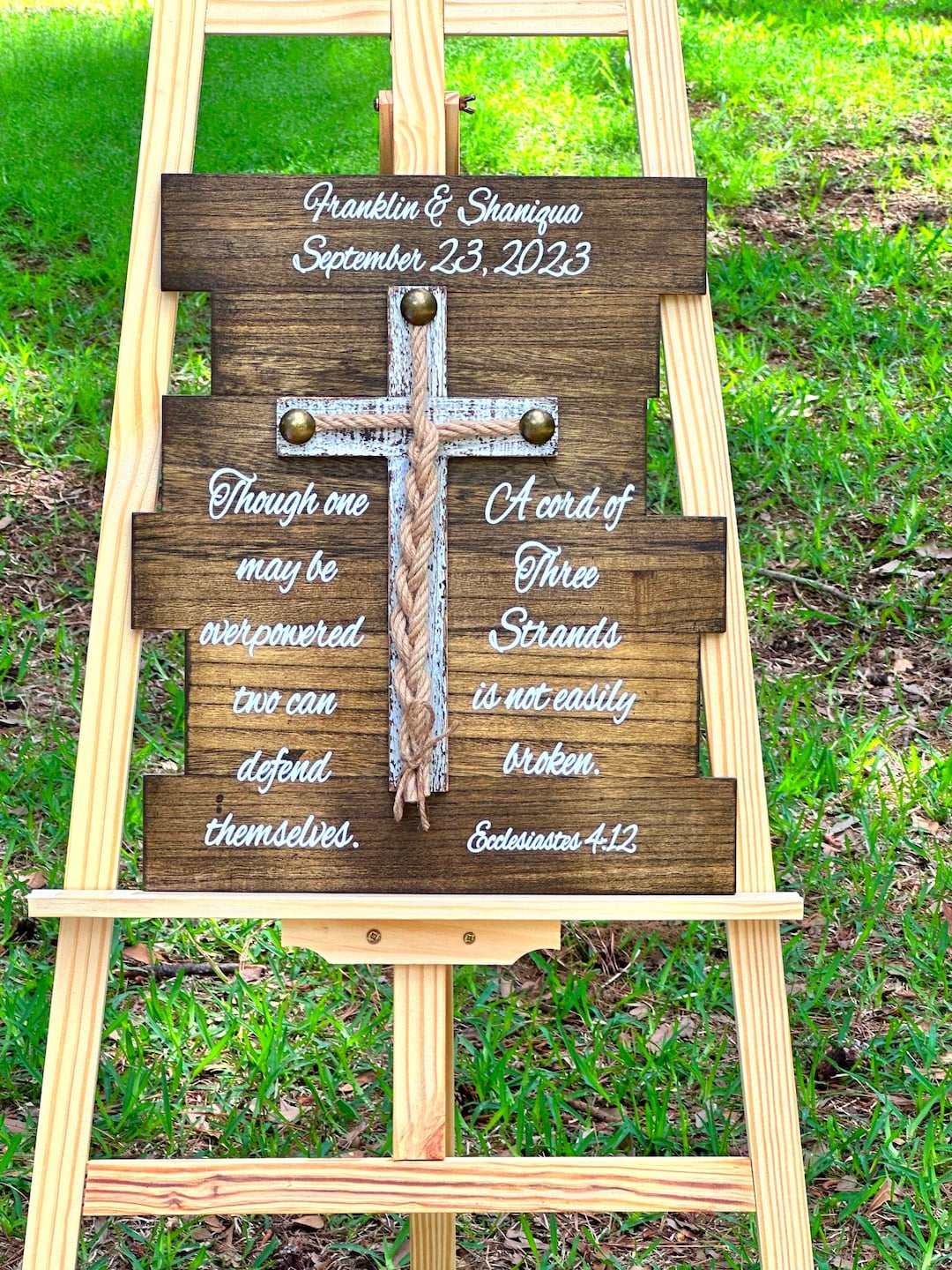 Cord of Three Strands, Wood Cross, Unity Braids, Rustic Wedding Ideas ...